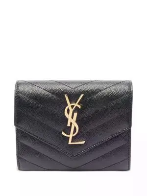 Saint Laurent 2020s Monogram Trifold Wallet - Black