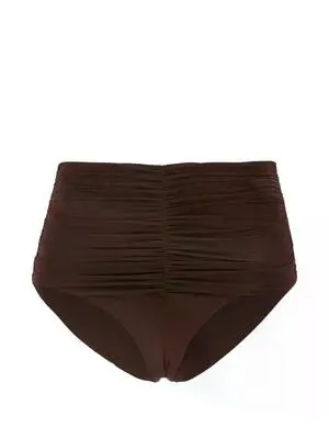 MAISON ANAMI Ruched Bikini Bottoms - Brown