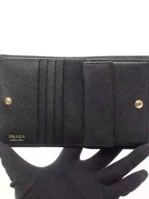 Prada 2020s Saffiano-leather Bi-fold Wallet - Black