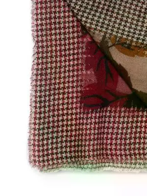 Faliero Sarti Foliage Houndstooth-border Scarf