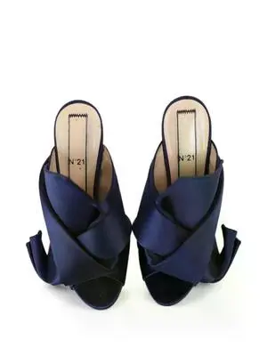 N°21 Satin Knot Mules - Blue
