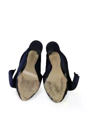 N°21 Satin Knot Mules - Blue