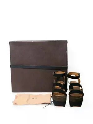 Alaïa Suede Platform Wedge Sandals