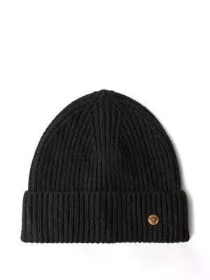 Versace Ribbed Wool-knit Beanie With Medusa Hardware