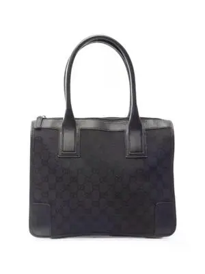 Gucci 2000s Medium Gg Canvas Tote Bag - Black