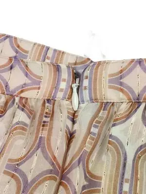 Celine 2010s Tiered Geometric-pattern Skirt