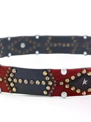 GOLDEN GOOSE Studded Pony-hair Belt