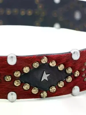 GOLDEN GOOSE Studded Pony-hair Belt