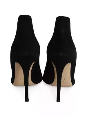 GIANVITO ROSSI Suede Flared Heel Pumps - Black