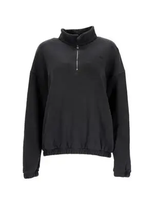 TOTEME Half-zip Cotton Sweatshirt - Black