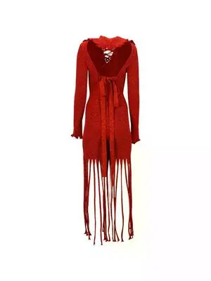 Alanui Fringed-hem Dress - Red