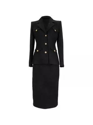 Alessandra Rich Tweed-effect Skirt Set - Black