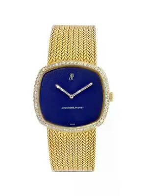 AUDEMARS PIGUET Yellow Gold Diamond Cushion Watch - Blue