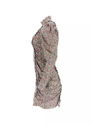 GANNI Floral-print Ruched Mini Dress