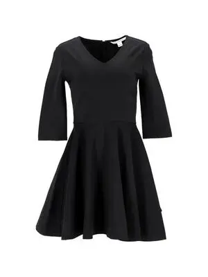 Diane Von Furstenberg V-neck Flared Mini Dress - Black