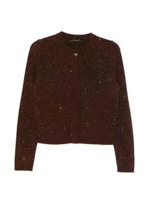 Fabiana Filippi Sequin Embellished Cardigan - Brown