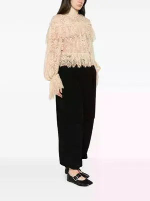 Sea Ruffled Lace Blouse - Neutrals