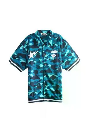 A BATHING APE Camo-print Shirt - Blue