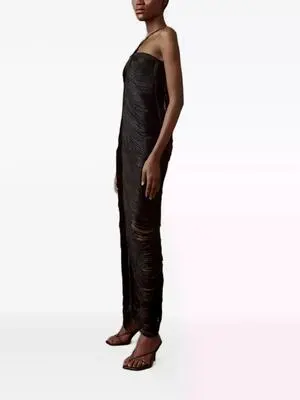 ELDORADO Fringe-trimmed Halterneck Maxi Dress