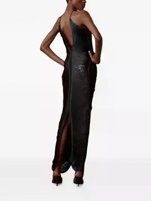 ELDORADO Fringe-trimmed Halterneck Maxi Dress