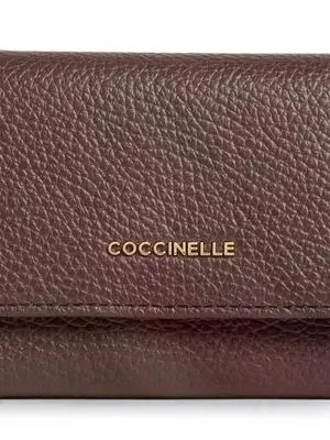 COCCINELLE Metallic Grained Leather Wallet