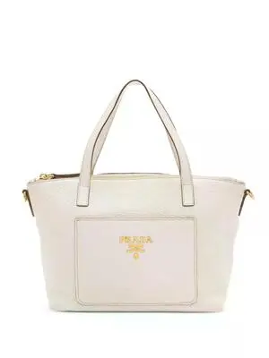 Prada Vitello Daino Pocket Tote Bag - White