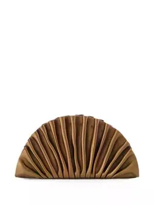 Cult Gaia Nala Fan-pleated Clutch Bag - Brown