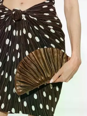 Cult Gaia Nala Fan-pleated Clutch Bag - Brown