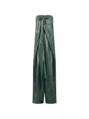 Alberta Ferretti Strapless Pleated Jumpsuit - Green