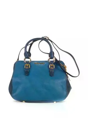 Miu Miu Madras Buckled-handles Tote Bag