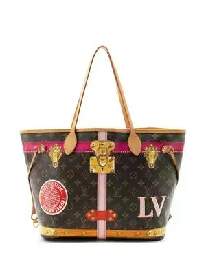 LOUIS VUITTON Louis Vuitton 2018 Summer Trunk Neverfull MM Tote Bag Brown