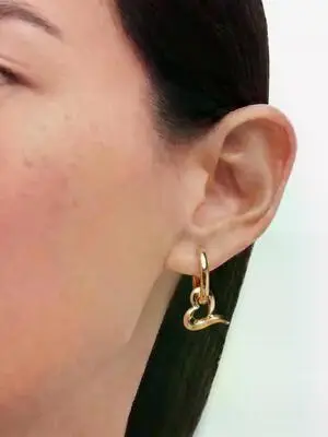 YOJ Heart Shaped Huggie Hoop Earrings - Gold