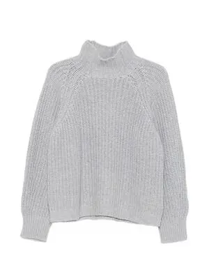 Liviana Conti Ribbed-knit High-neck Sweater - Grey