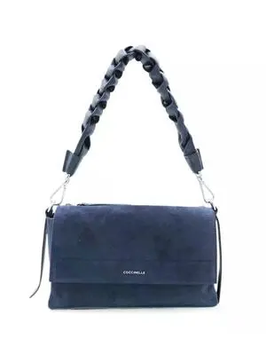 COCCINELLE Suede Braided-handle Shoulder Bag - Blue