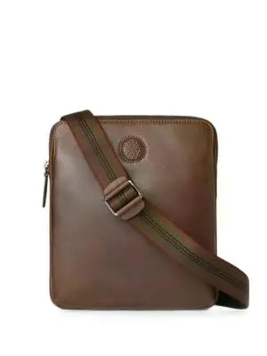 OSPREY Small Compass Logo-embossed Leather Messenger Bag - Brown