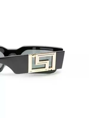 Versace Greca-detail Rectangle-frame Sunglasses