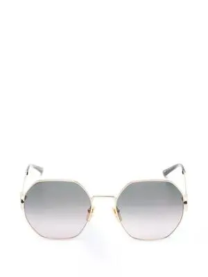 Gucci Interlocking G Crystal-embellished Geometric-frame Sunglasses - Gold