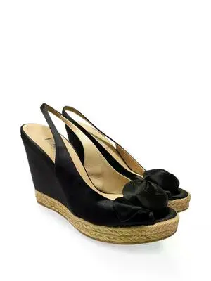 Prada Flower-detail Espadrilles - Black