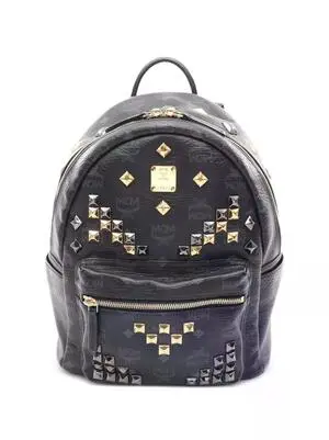 Mcm Stark Visetos Backpack With Stud Detailing - Black