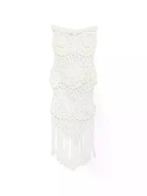 Giuseppe Di Morabito Floral Crochet Midi Skirt
