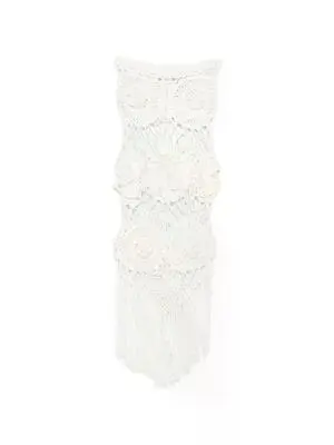 Giuseppe Di Morabito Floral Crochet Midi Skirt