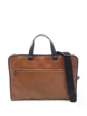 Bottega Veneta 2010s Intrecciato Two-way Briefcase - Brown