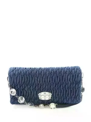 Miu Miu 2010s Crystal Matelassé Shoulder Bag