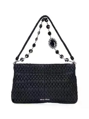 Miu Miu Iconic Crystal Cloqué Matelassé Crystal-embellished Tote Bag