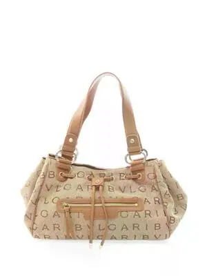 BVLGARI 2000s Logomania Maxilettere Tote Bag - Neutrals