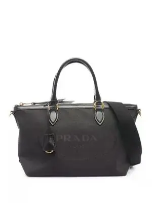 Prada 2010s Logo-print Tote Bag - Black