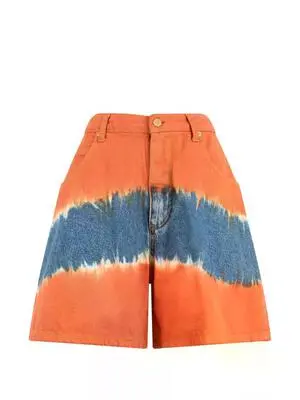 Alberta Ferretti Tie-dye Denim Shorts - Orange