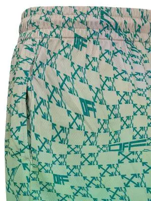 Off-White Drawstring Patterned Short
