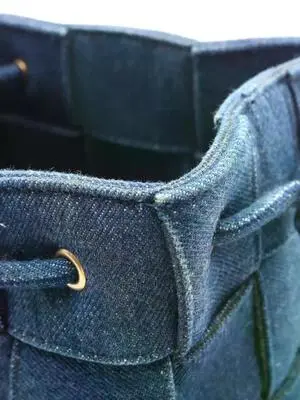 Bottega Veneta 2010s Small Cassette Denim Bucket Bag