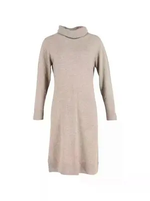 N.peal Roll-neck Long-sleeve Midi Dress - Neutrals